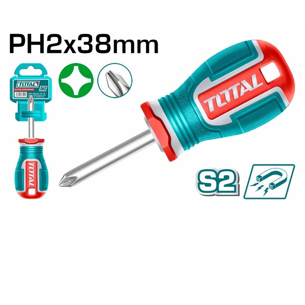 Jual Total Tools Obeng Phillips Crewdriver PH2x38mm TSDPH2038 | Shopee ...