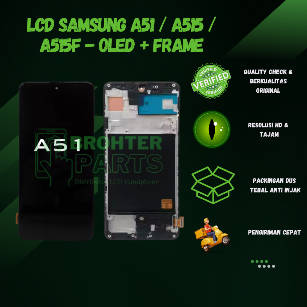 Jual LCD SAMSUNG A51 / A515 / A515F - OLED + Frame FULLSET COMPLETE | Shopee Indonesia