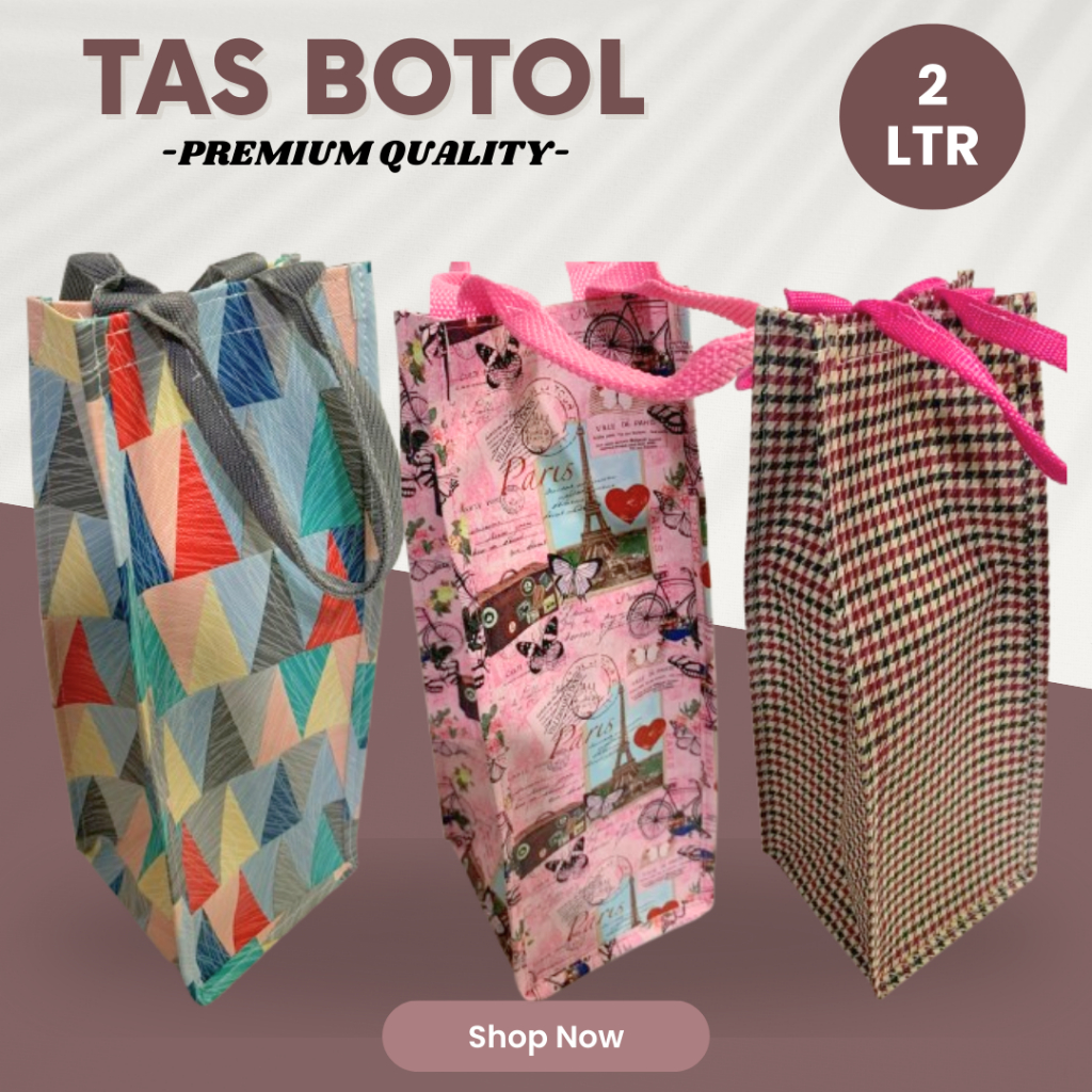 Jual Tas Kain Tas Botol Minum Tas Botol Bahan Kuat Tebal 2 Liter ...