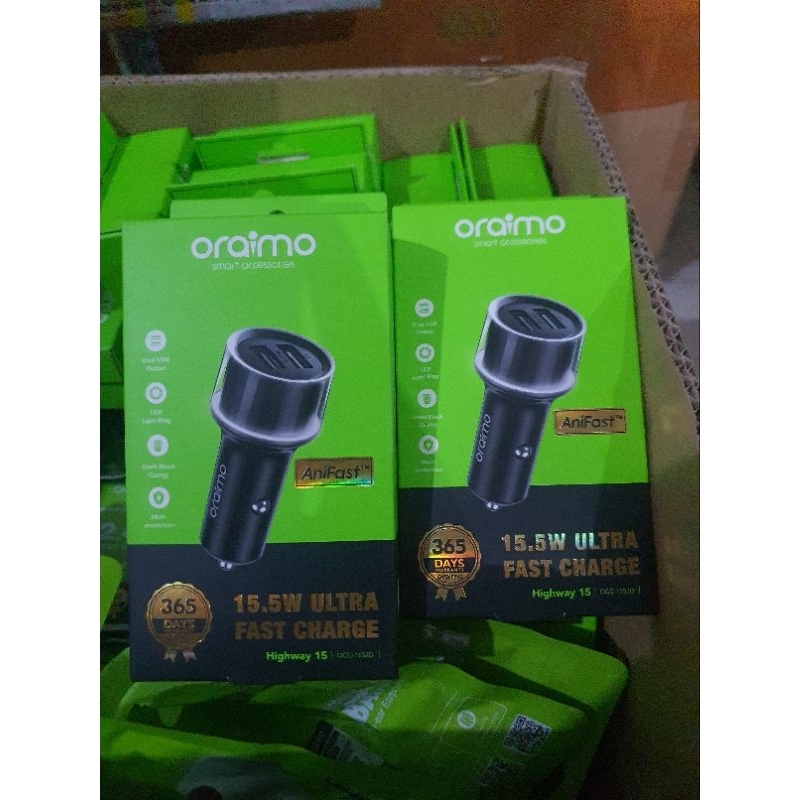 Jual CHARGER CAS MOBIL CAR CHARGER ORAIMO DUAL USB ULTRA COMPACT OCC ...