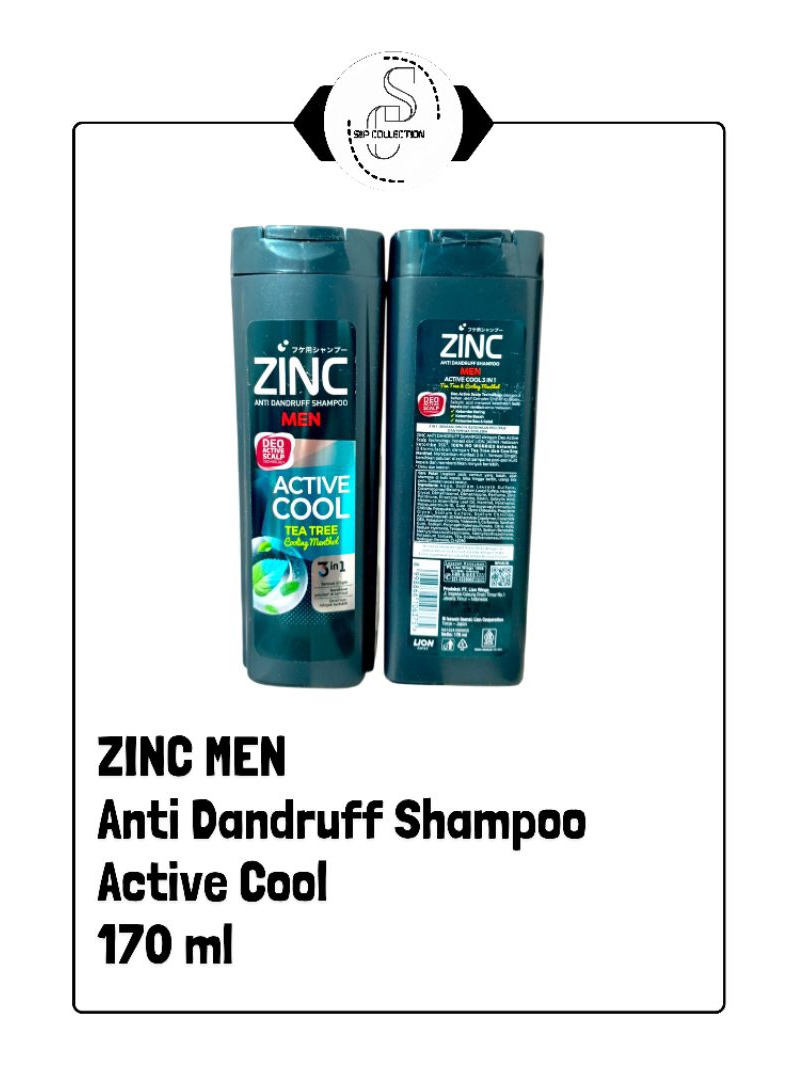 Jual ZINC MEN Anti Dandruff Shampoo Active Cool 170 ml | Shopee Indonesia