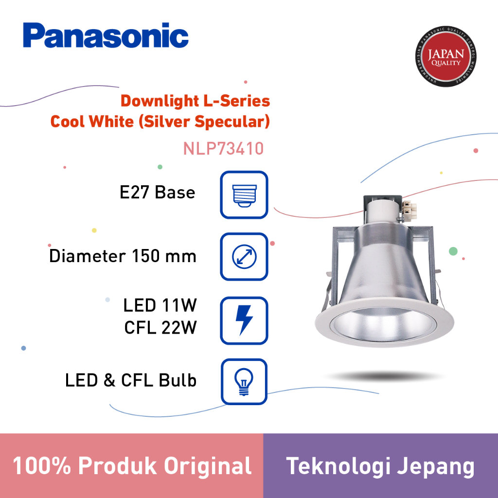 Jual Panasonic Lampu Downlight L Series D150 Cool White - Silver ...
