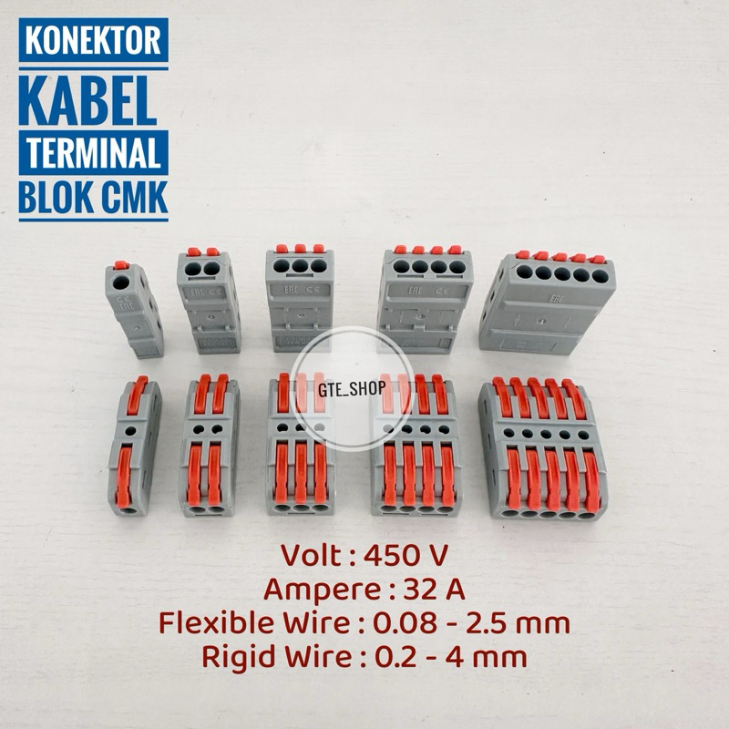 Jual Konektor Kabel listrik Terminal Block Connector CMK Wago Penyambung Kabel Split Wire ...