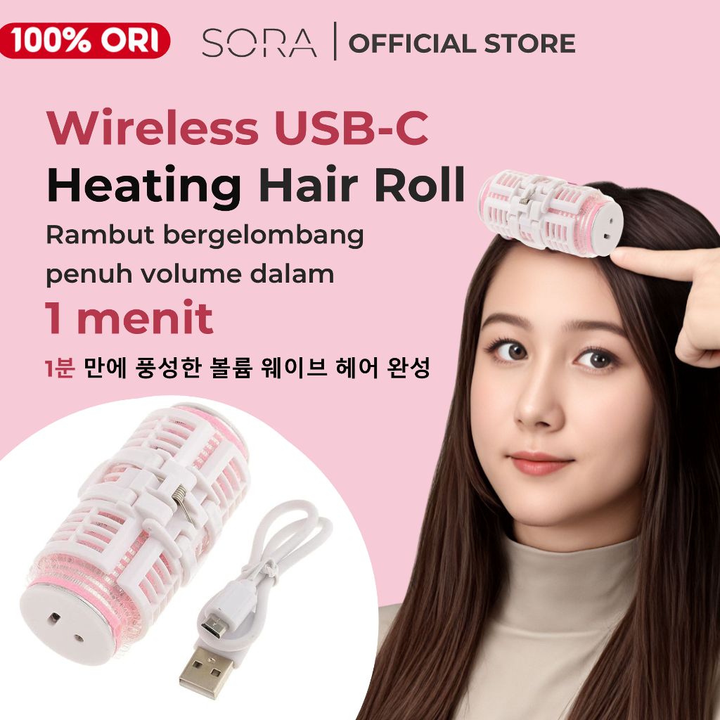 Jual [Korea Viral] Sora USB Rechargeable Heating Hair Roller-Roller ...
