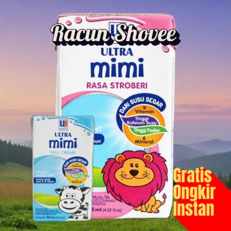 Jual Ultra Mimi 125 ml Strawberry / Full Cream (Siap Minum ) | Shopee ...