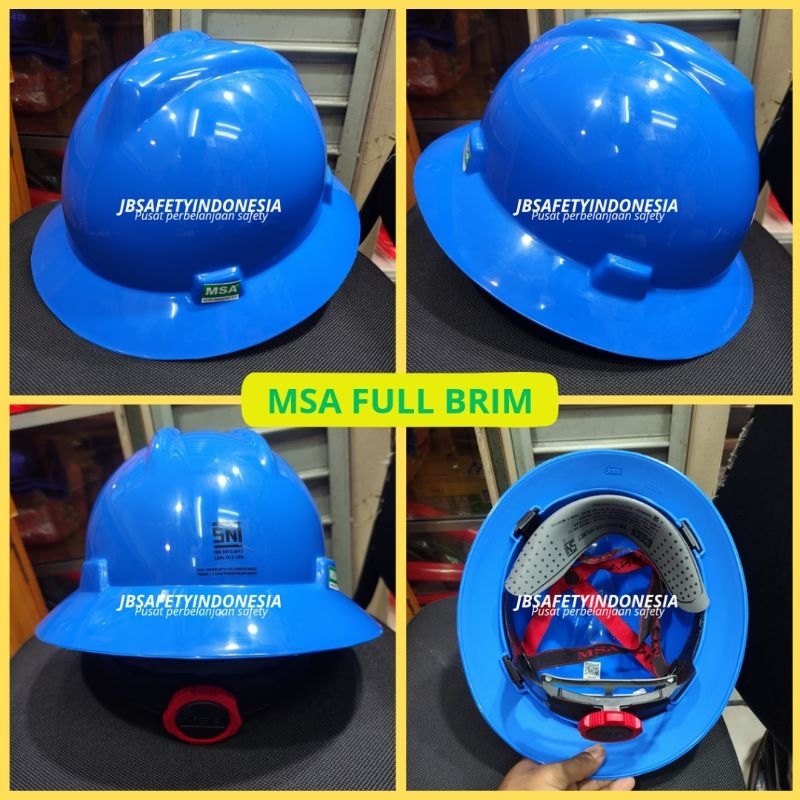 Jual Helm Proyek Safety MSA Full Brim Warna Biru - Helm Safety Proyek ...