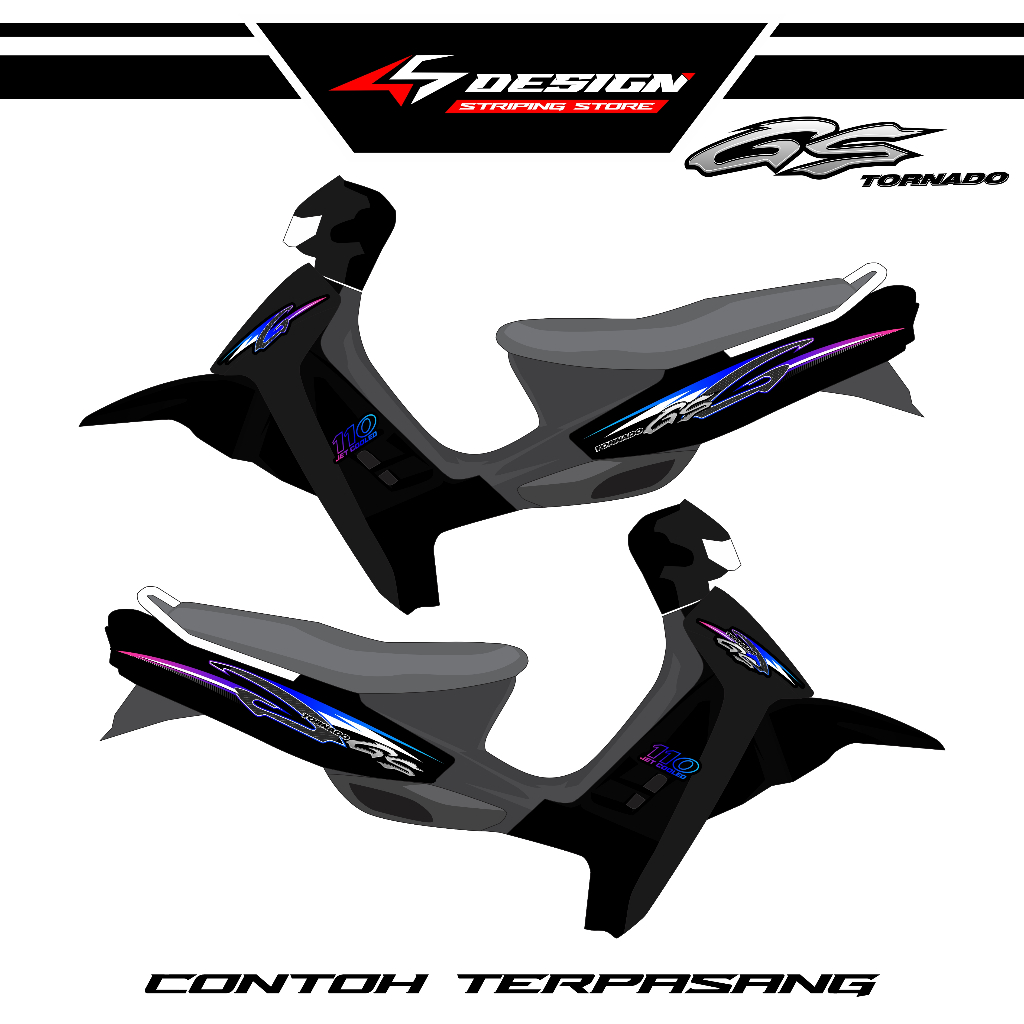 Jual STICKER STRIPING GS TORNADO BAHAN VINYL, HOLOGRAM, UV TRANSPARENT ...