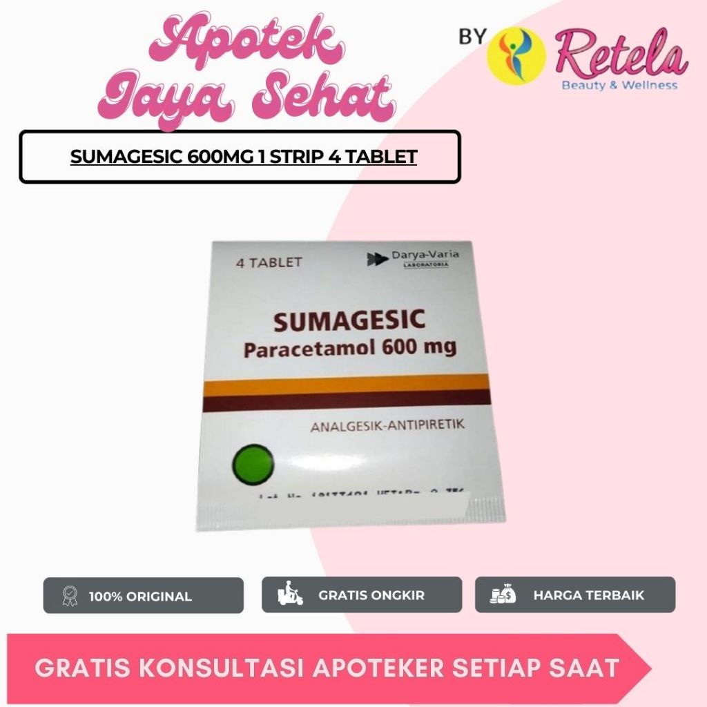 Jual SUMAGESIC 600MG 1 STRIP 4 TABLET /PARACETAMOL | Shopee Indonesia