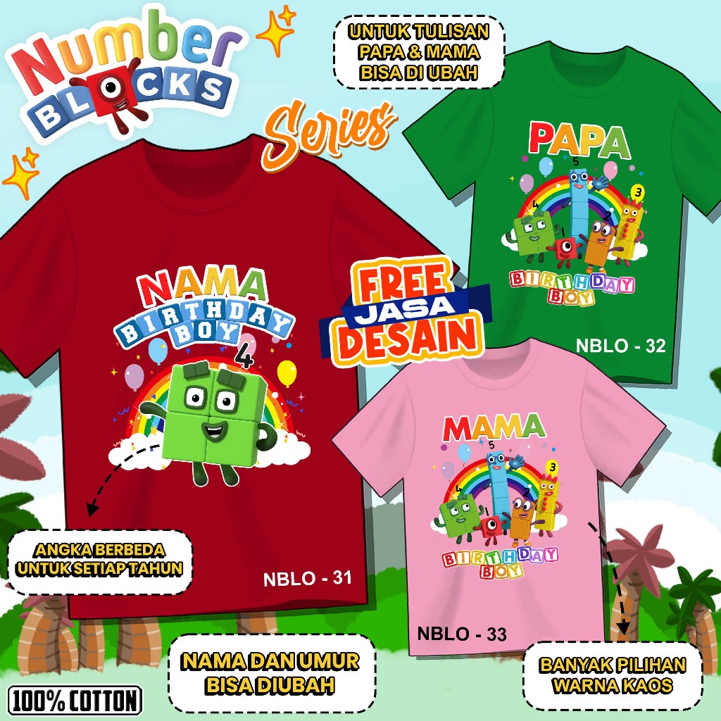 Jual kaos ulang tahun anak kaos ulang tahun couple family kaos ultah ...