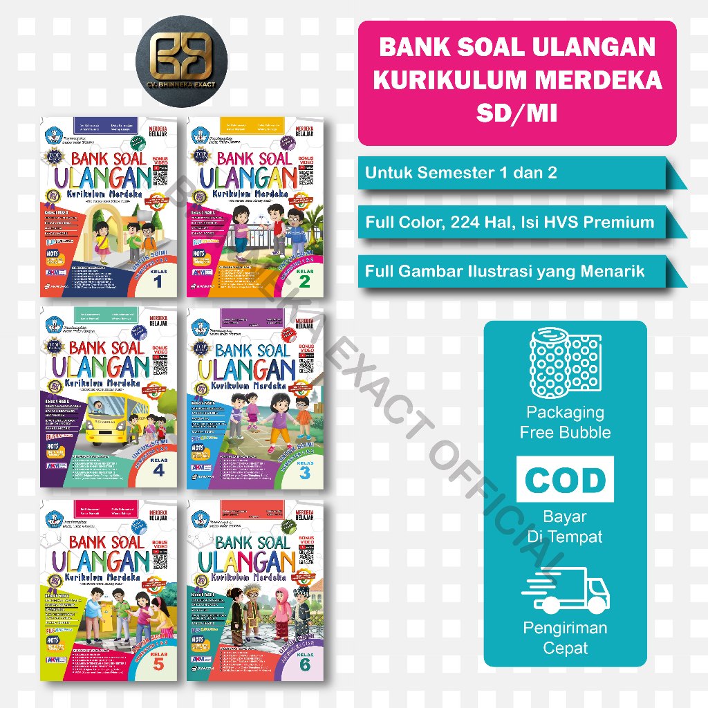 Jual Bank Soal Ulangan Kurikulum Merdeka untuk SD/MI Kelas 1, 2, 3, 4, 5, 6 Semester 1 & 2 ...