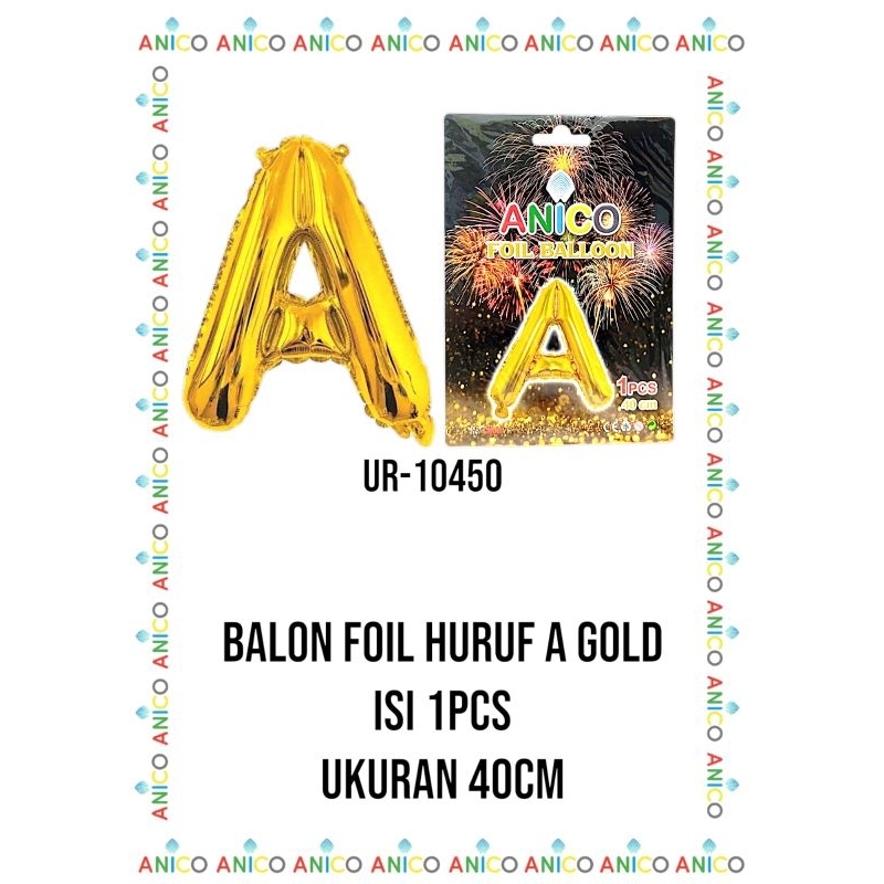 Jual BALON FOIL HURUF & ABJAD ALPHABET GOLD A-Z/BALON FOIL HURUF GOLD ...