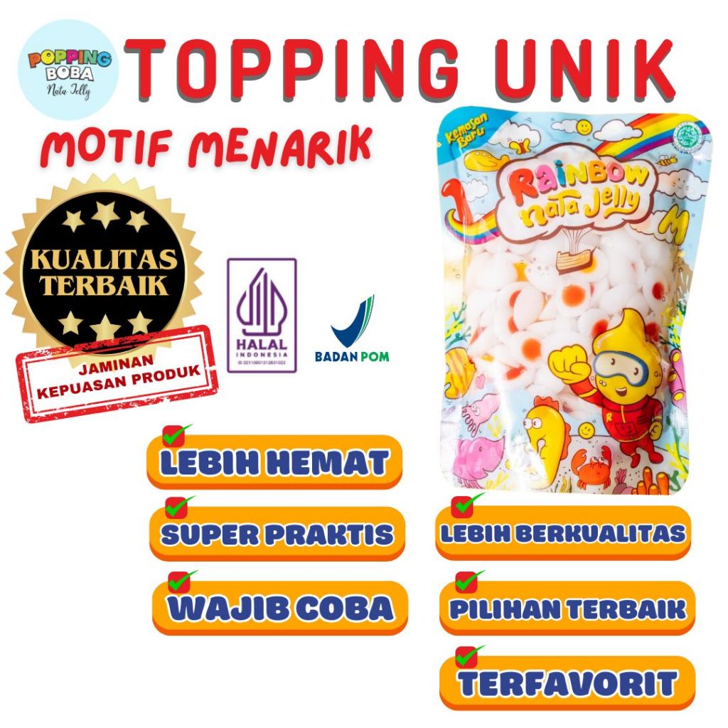 Jual Boba Bubble Tapiocapearl Cendol Selasih - Jelly Motif Telur Belah ...