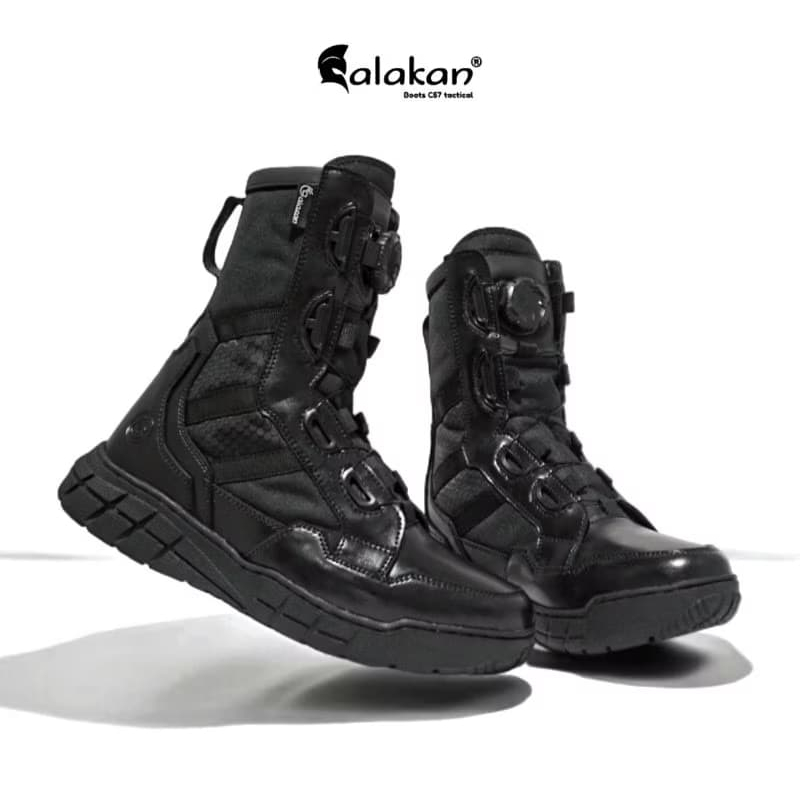 Jual Sepatu Pdl Tactical Centinel" Hitam Tali Putar Terbaru Free Kaos ...