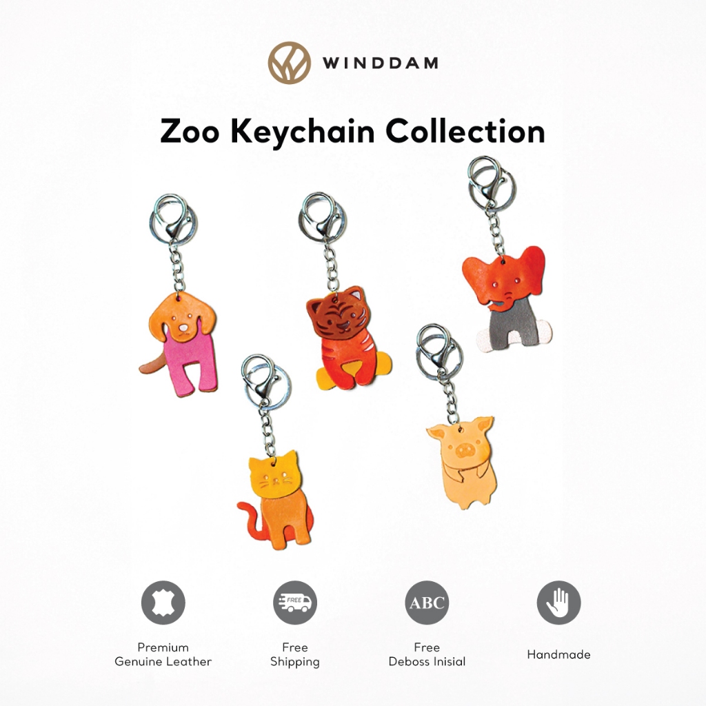 Jual WINDDAM - Gantungan Kunci Hewan Lucu Kulit Asli - Zoo Keychain ...
