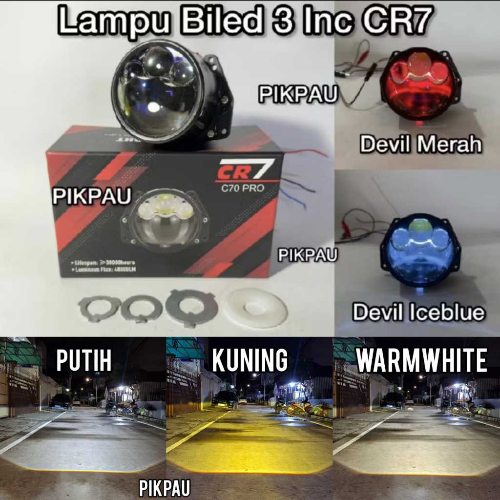Jual CR7 Lampu Utama Biled 3inc C70 Pro Original Dengan Kipas Pendingin ...