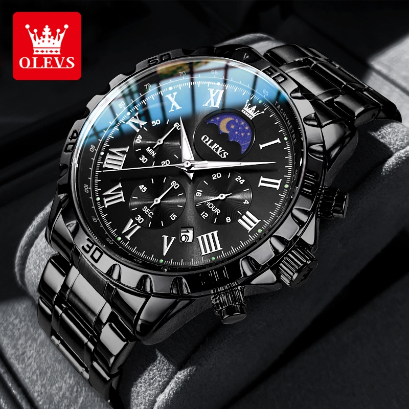 Jual OLEVS Jam Tangan Pria Anti Air Original 2025 Terbaru Chronograph ...