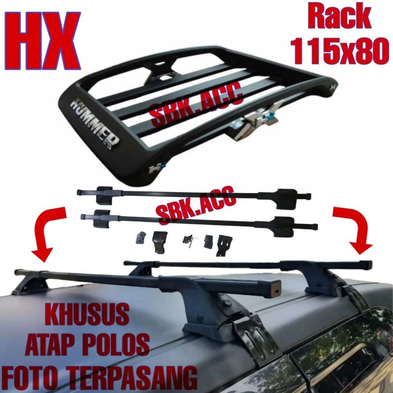Jual Paket Bagasi Atap Roof Rack Hummer + Crossbar Kaki Rak Jepit Body ...