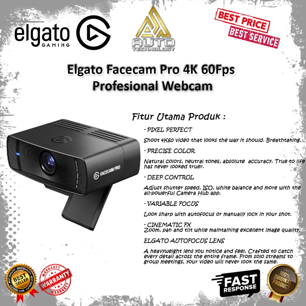 Jual Elgato Facecam Pro 4K 60Fps Profesional Livestream Gaming Podcast ...