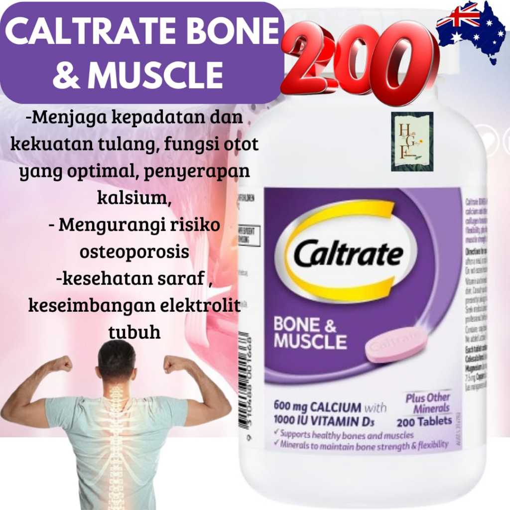 Jual Caltrate Bone and Muscle Health 200 Tablets Exclusive Size ...