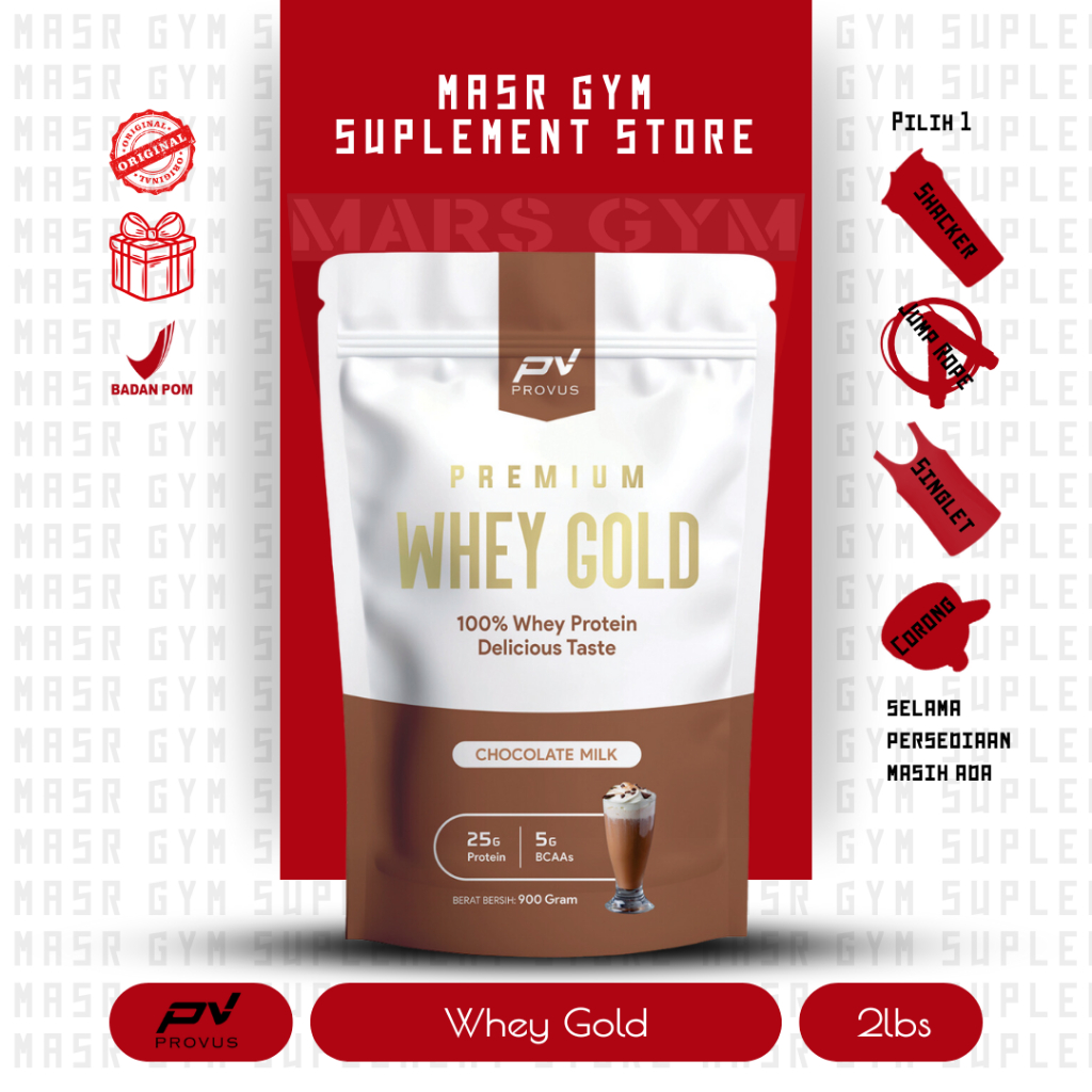 Jual PREMIUM WHEY GOLD by PROVUS PROTEIN WHEY 2LBS | Shopee Indonesia