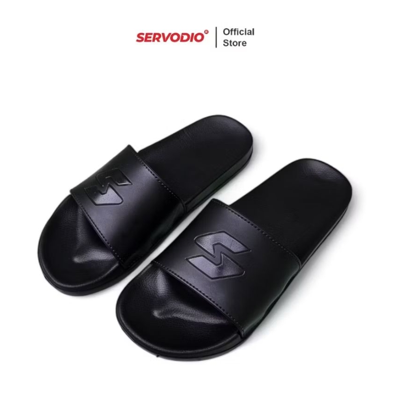 Jual Servodio - Sora Black II - Sandal Slop Slipper Hitam | Sandal Anti ...
