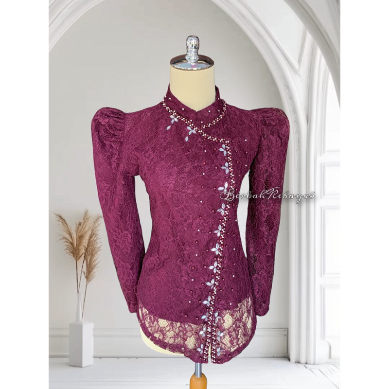 Jual Kebaya Brokat Janggan Puffy Full Furing / Kebaya Modern - Kebaya ...