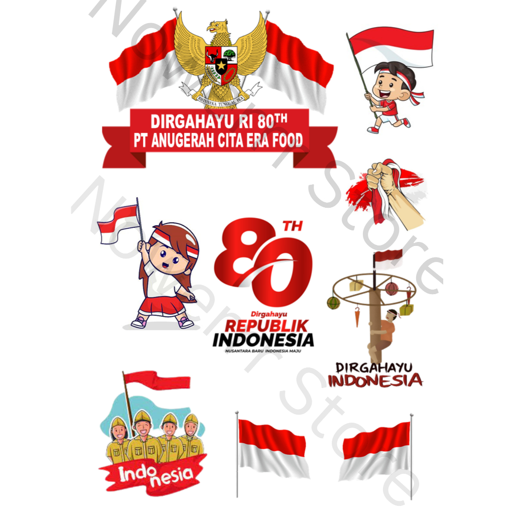 Jual Topper DIRGAHAYU KEMERDEKAAN RI Custom / Hiasan TUMPENG Tema 17 ...