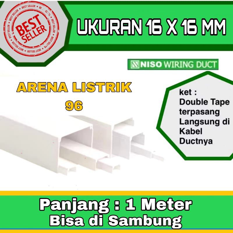 Jual KABEL DUCT DUCTING TF 16 x 16 MM + Double tape / kabel dak / lis ...