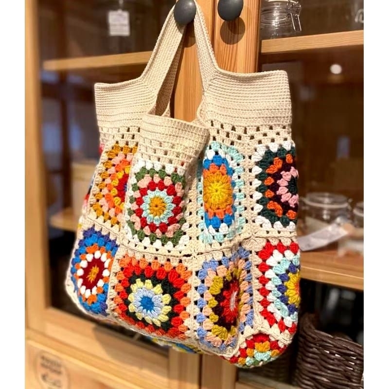 Jual TAS RAJUT BALI/TAS RAJUT KERAJINAN TANGAN MOTIP BUNGA | Shopee ...