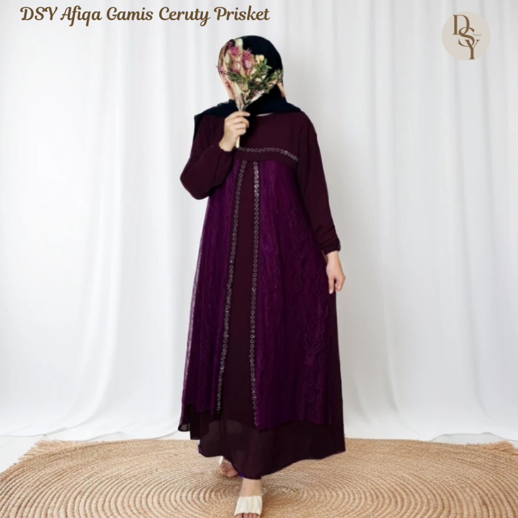 Jual DSY Afiqa Gamis Wanita Muslim Ceruti Premium Mix Burkat All Size ...
