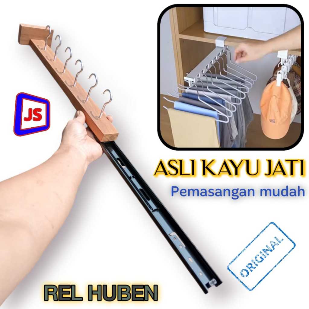 Jual Rel Gantungan Lemari Baju Serbaguna Tarik Dorong - Organizer ...