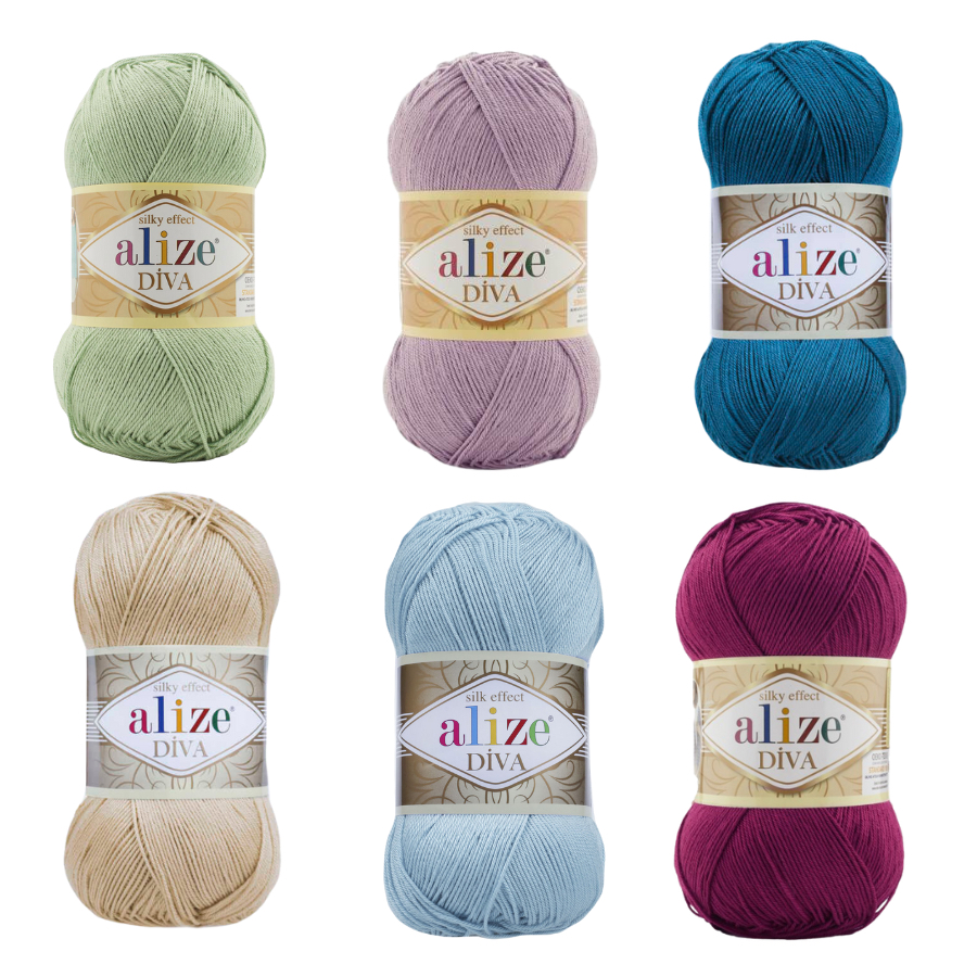 Jual Benang rajut akrilik premium Alize Diva crochet knitting yarn silk effect | Shopee Indonesia