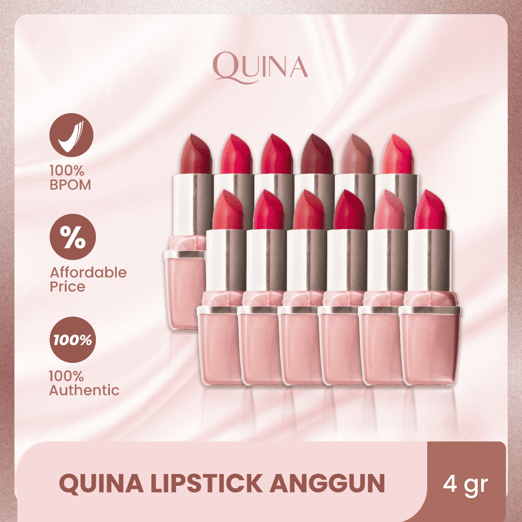 Jual Quina Lipstick Anggun/Lipstik Make Up Kosmetik/Lipstik Padat ...