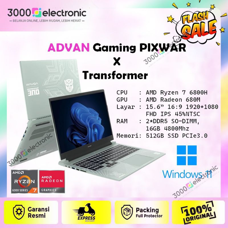 Jual ADVAN Laptop Pixwar X Transformers RAM 16GB DDR5 + SSD 512GB ...