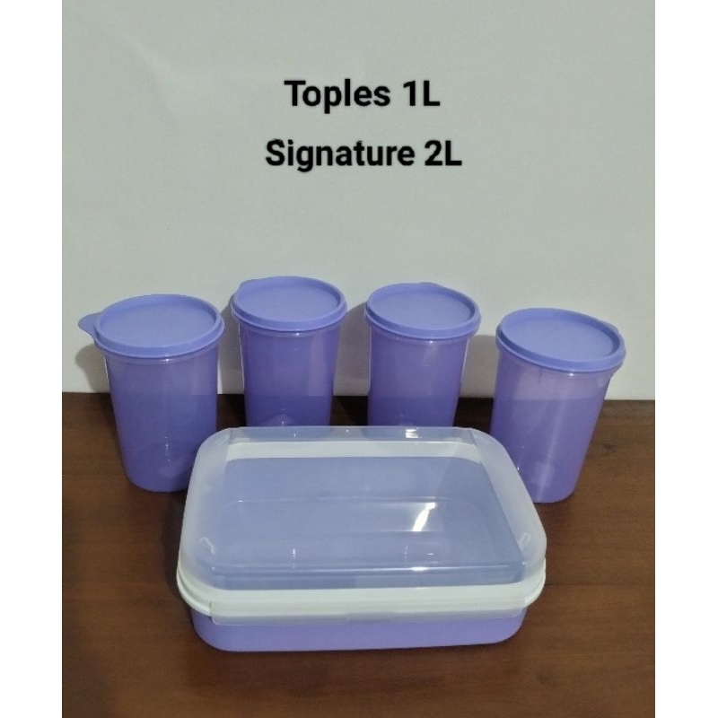 Jual toples Tupperware/toples lebaran/toples ungu/signature 2L/counterpart/Tupperware Pontianak ...