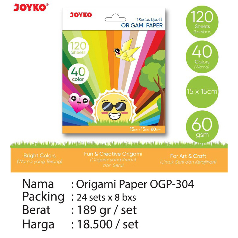 Jual JOYKO Paper Craft uk 15 x 15 cm / Origami Kertas Lipat 120 Lembar ...