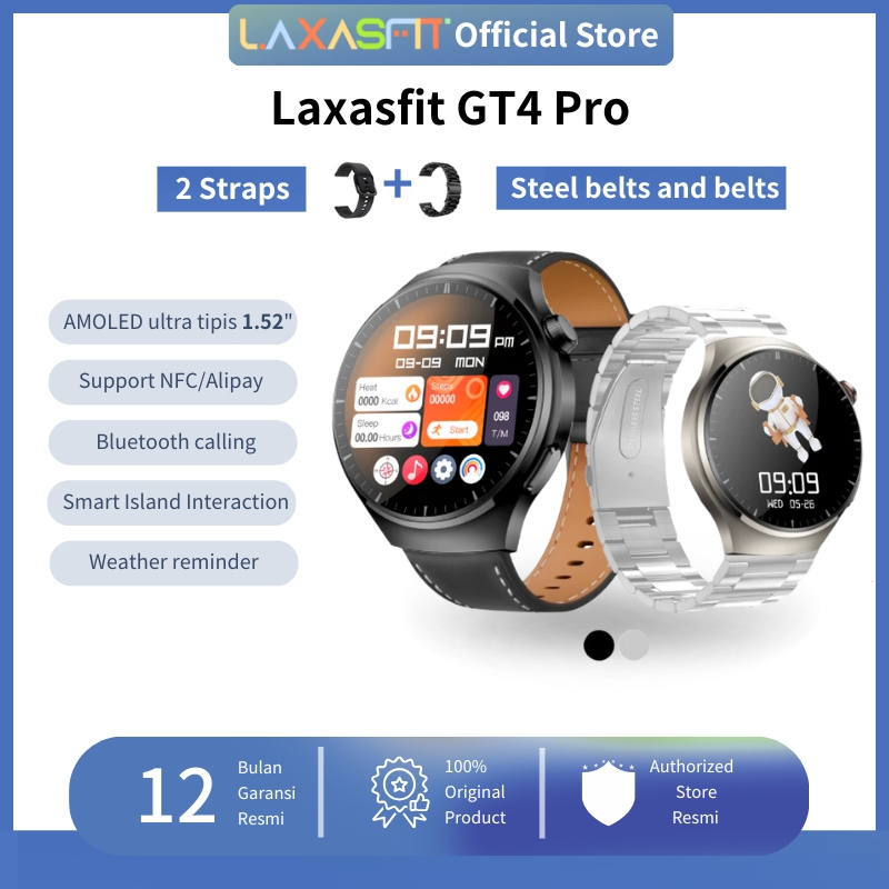 Jual Laxasfit Watch GT4 Pro Smartwatch Pria Wanita 1.52" AMOLED ...