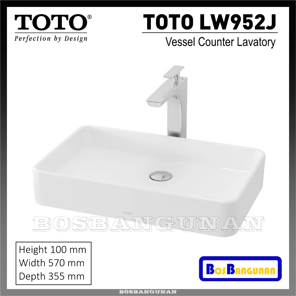 Jual Wastafel Counter TOTO LW 952 J / Wastafel Meja TOTO LW952J / Wastafel TOTO / TOTO LW952J ...