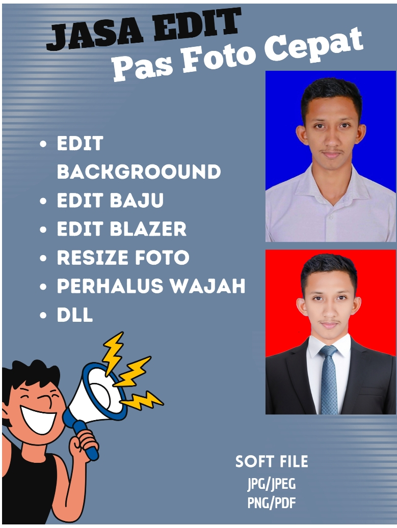 Jual Jasa Edit Pas Foto / Edit Ganti Background / Edit Foto Ganti Jas ...