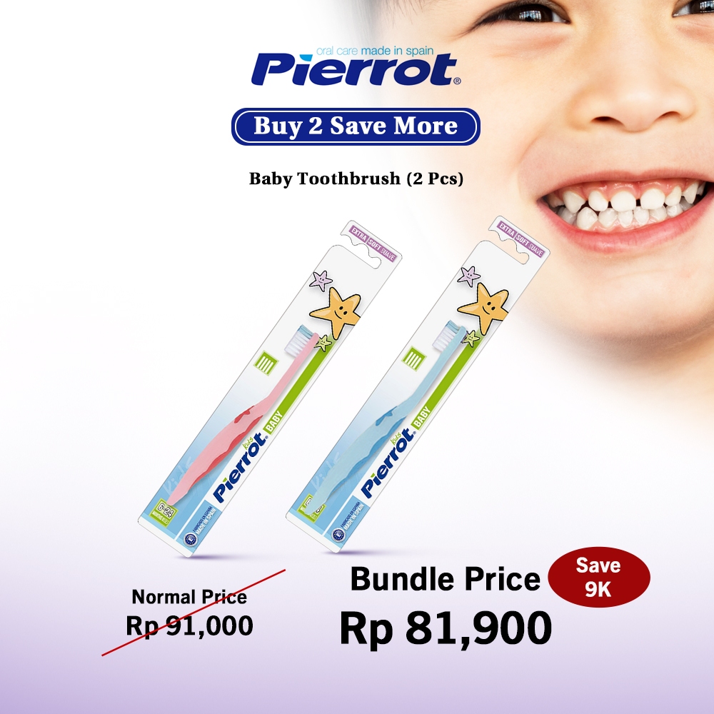 Jual BUY 2 SAVE MORE Pierrot Baby Toothbrush (0-2thn) / Bundle Sikat ...