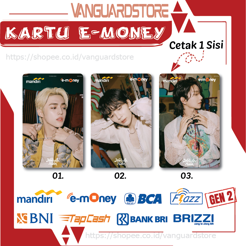 Jual KARTU E MONEY E TOLL KOREA KPOP MEMBER SEVENTEEN 7 EMONEY MANDIRI ...