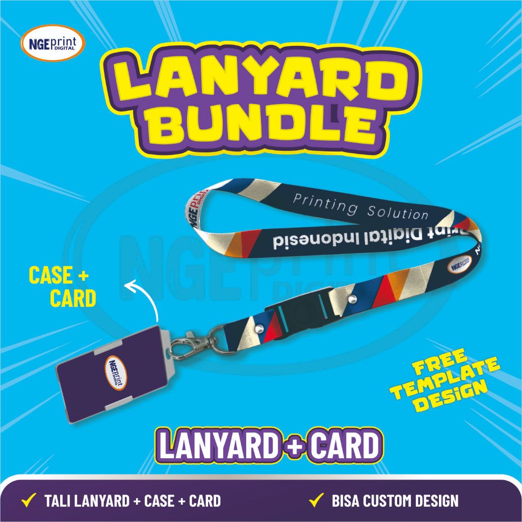 Jual [1 BUNDLE] Lanyard + Card Custom Lebar Tali (1,5cm), (2cm), & (2 ...