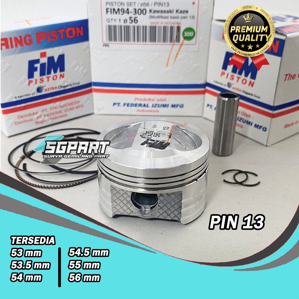 Jual SEHER PISTON FIM KAZE 53 53,5 54 54,5 55 56 Pin Pen 13 FIM IZUMI | Shopee Indonesia