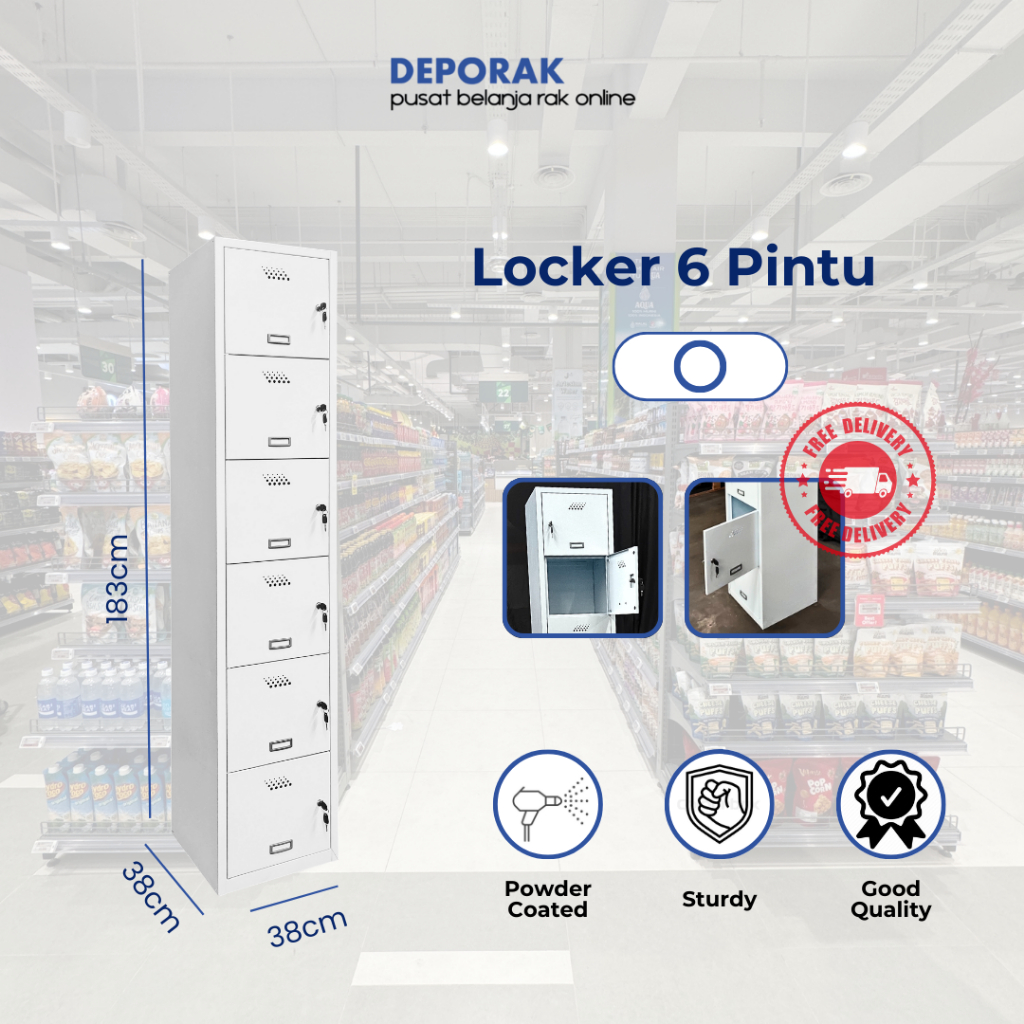Jual LEMARI LOCKER 6 PINTU / LOCKER SEKOLAH / LOCKER KANTOR / LEMARI ...