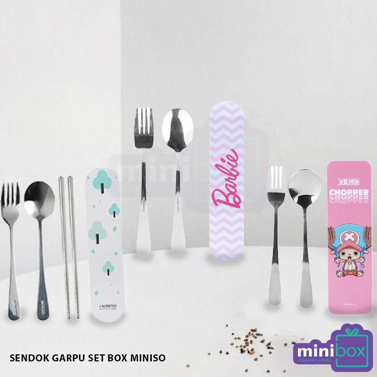 Jual MINISO Tableware Set / Miniso Sendok Garpu Set Stainless Steel ...