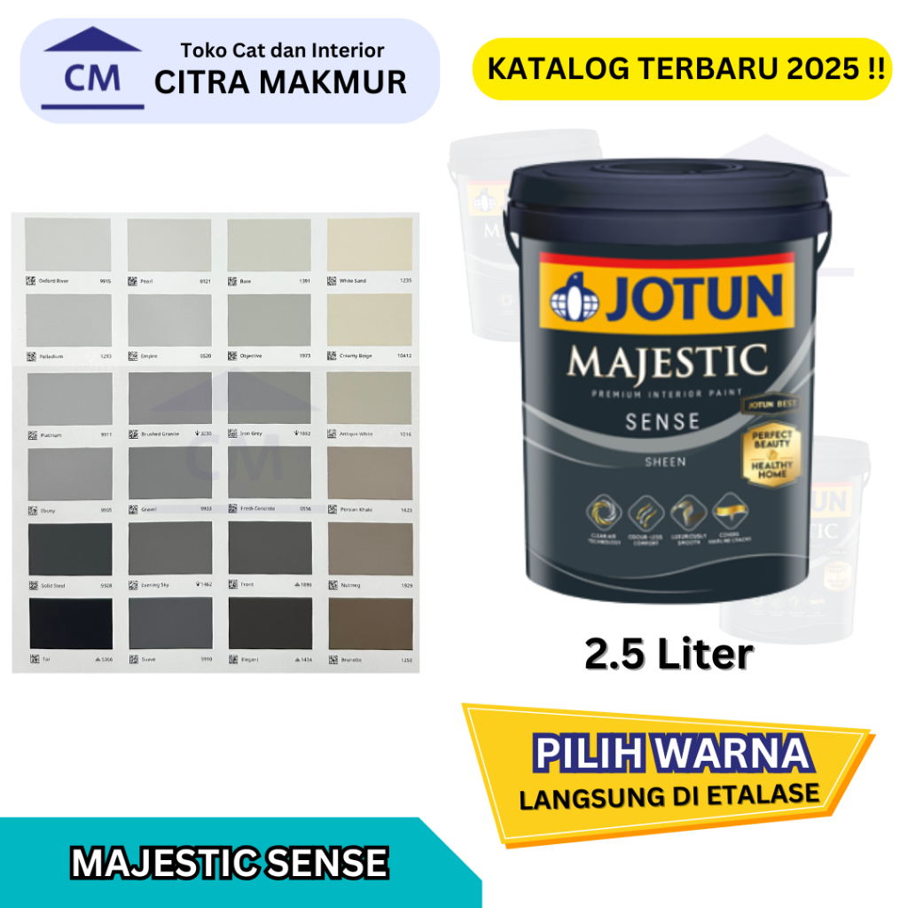Jual Jotun Majestic SENSE (Katalog Warna ABU TUA, ABU MUDA, HITAM ...