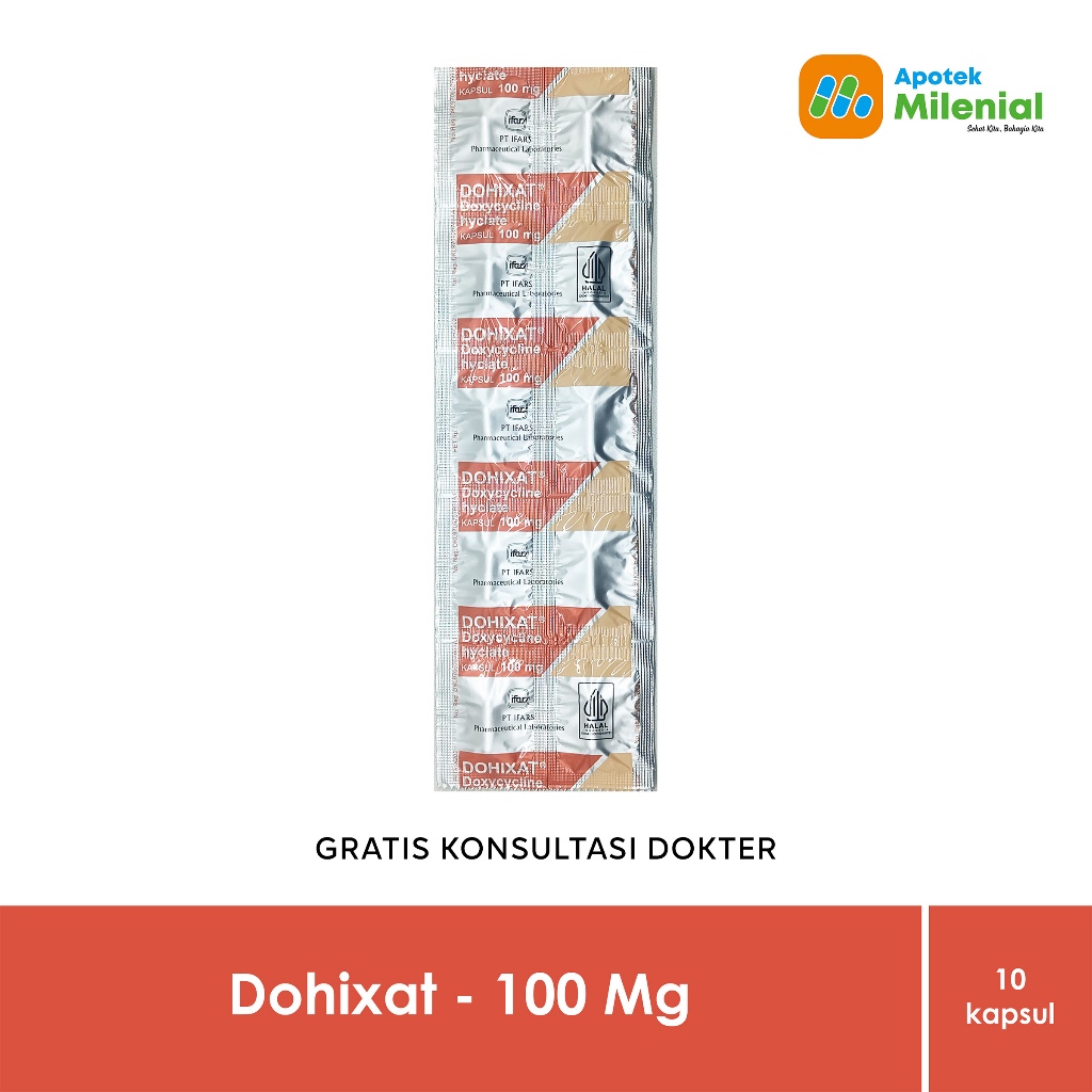 Jual Dohixat 100 mg Strip 10 Kapsul / Doxycycline 100 mg | Shopee Indonesia