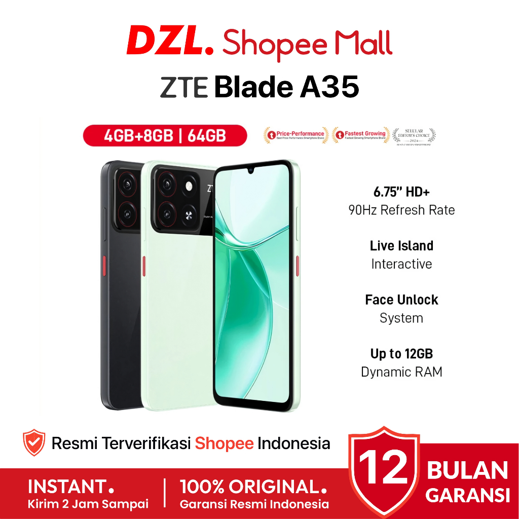 Jual DZL - HP ZTE Blade A35 4/64 GB Original Resmi Official Store Mall ...