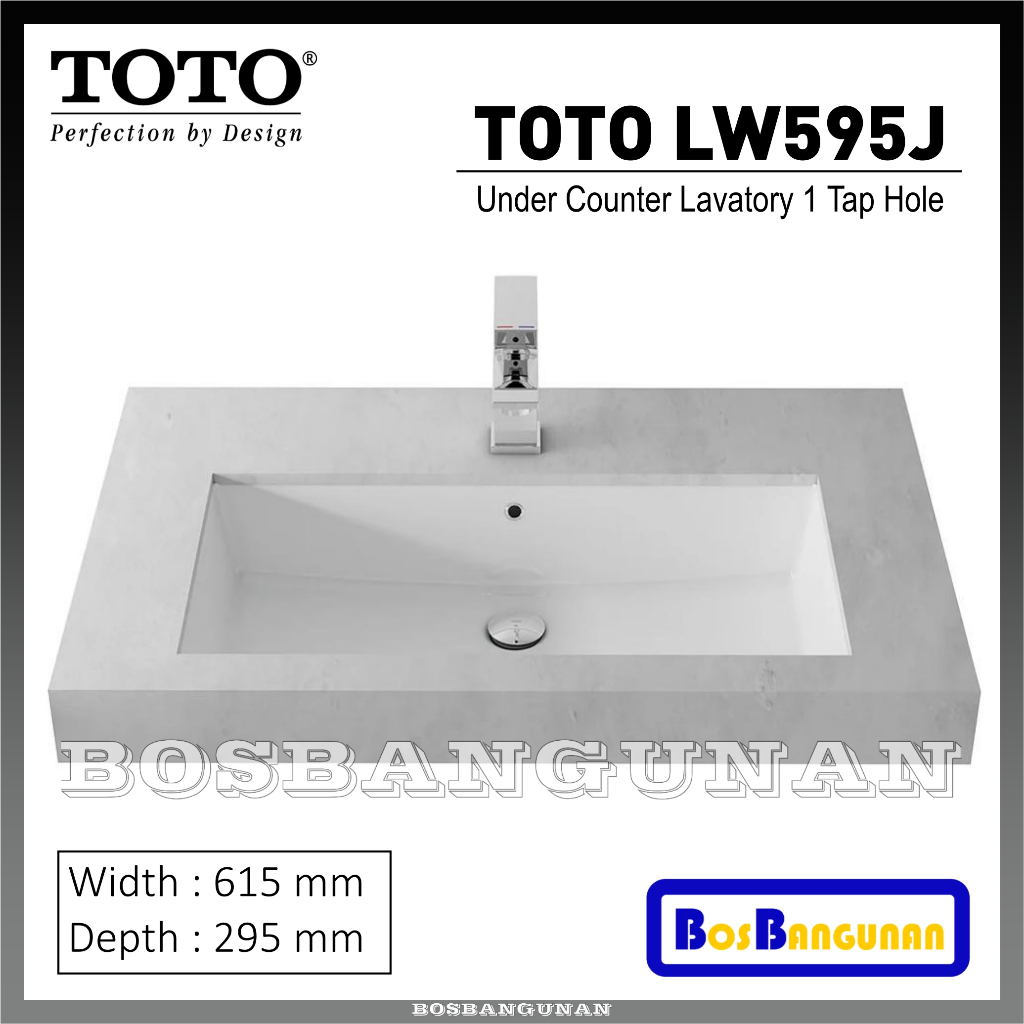 Jual Wastafel Under Counter TOTO LW 595 J / Washtafel TOTO LW595J / Wastafel TOTO LW595J / TOTO ...