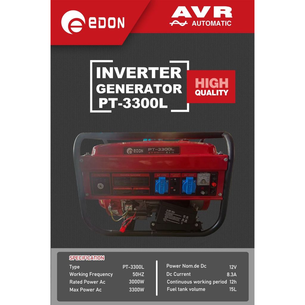Jual GENSET 3000 Watt Edon pt-3300 generator genset dan 3300L | Shopee ...